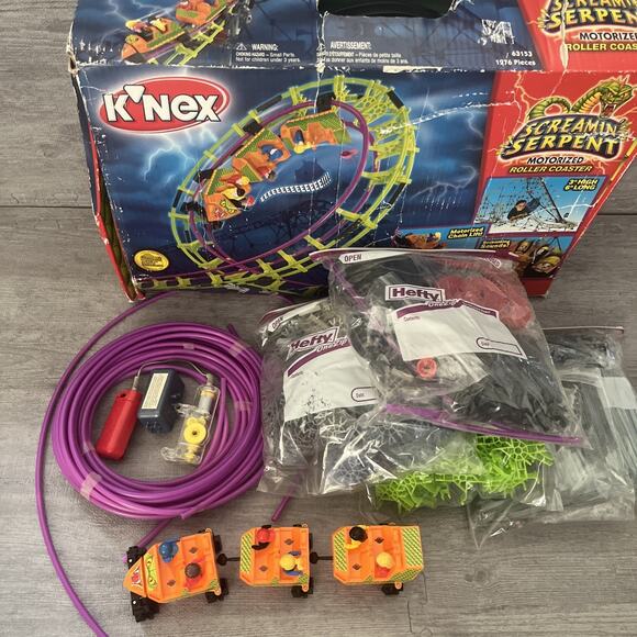K'Nex | Toys | Knex Screamin Serpent 202 Roller Coaster Sorted ...